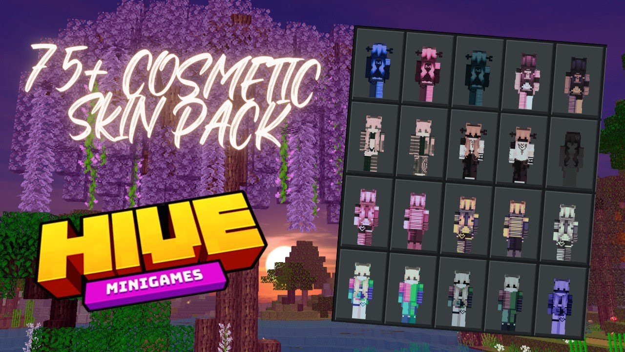 𝗖𝗼𝘀𝗺𝗲𝘁𝗶𝗰𝘀 𝗣𝗮𝗰𝗸 || 4D skins working on HIVE 2024, 75+ cosmetics (1.20 ...