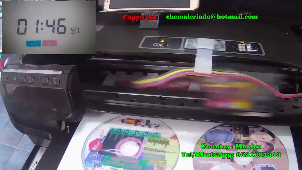 HP 7110 PRINTER PRINTS ON 6 CD'S/DVD'S/BLUE RAYS HIGH QUALITY MODE IN 3 ...