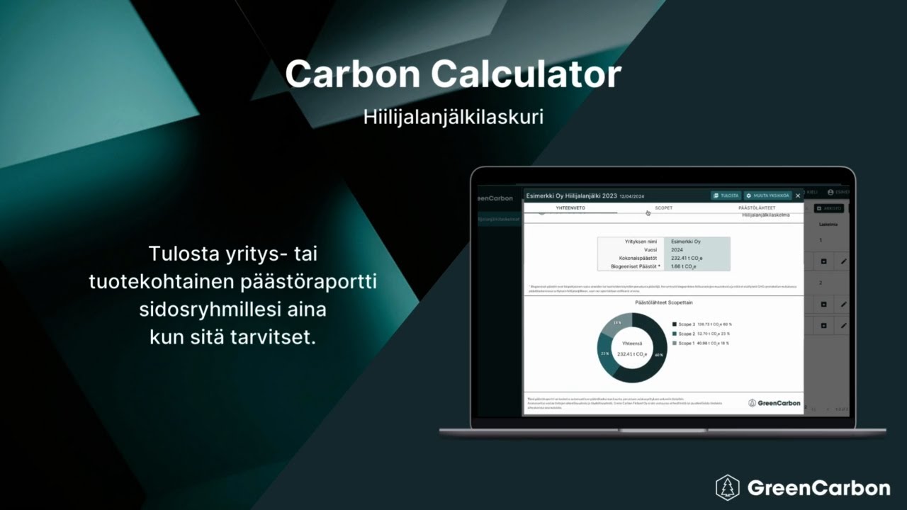 Green Carbon - Carbon Calculator hiilijalanjälkilaskuri - YouTube
