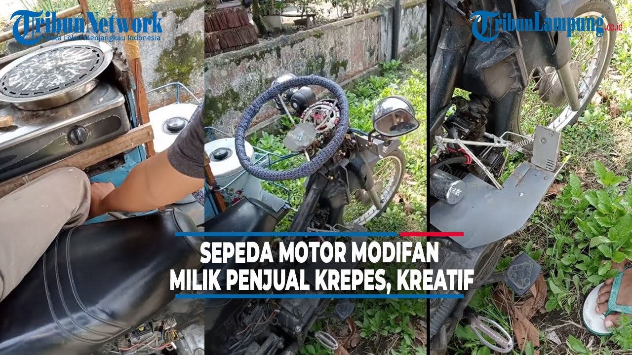 Viral Sepeda Motor Modifan Milik Penjual Krepes, Kreatif - YouTube