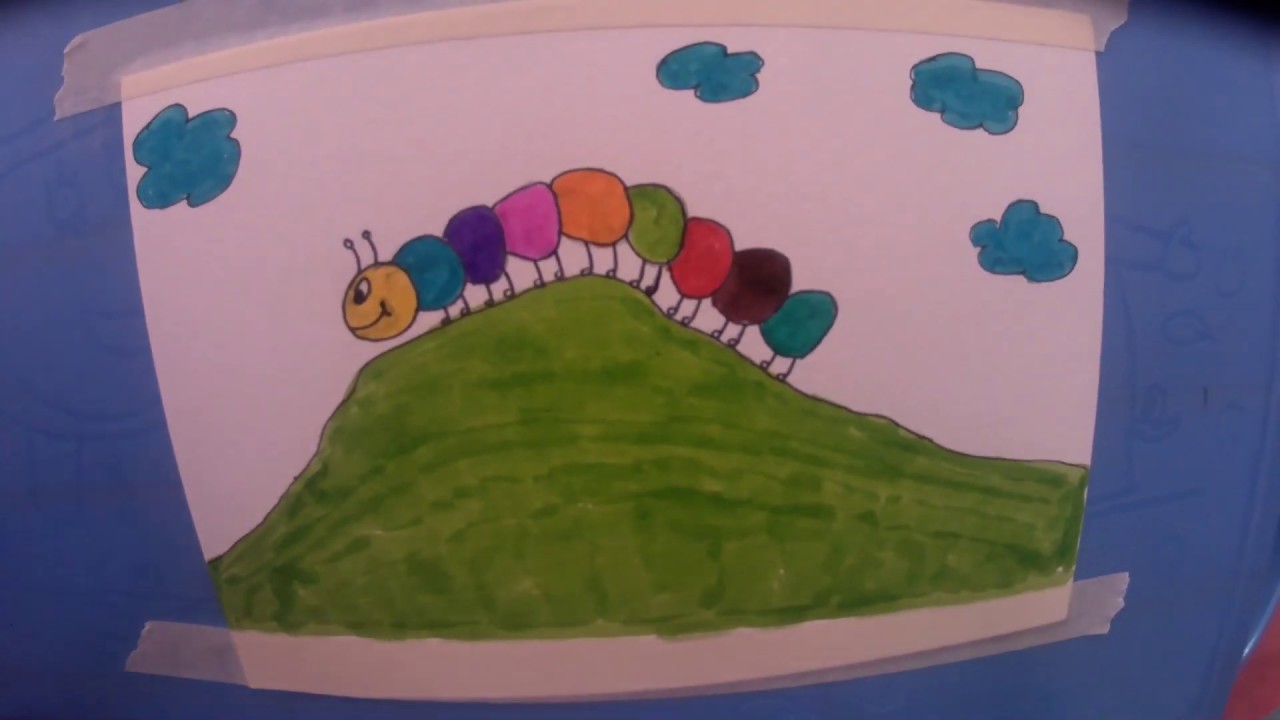 How to draw a caterpillar/Easy caterpillar drawing and colouring - YouTube