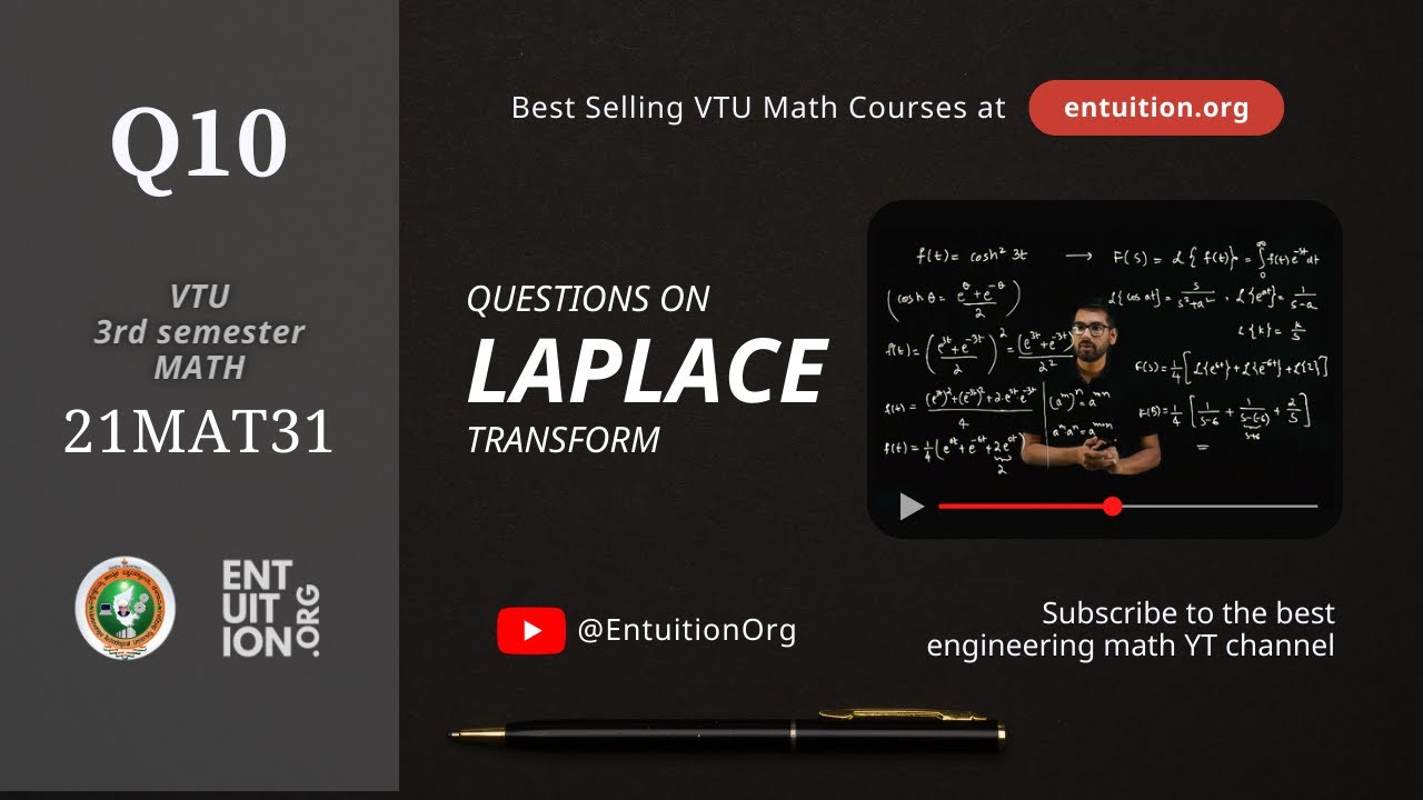 10 - Laplace Transform Solved Question | VTU 3rd sem Math - YouTube