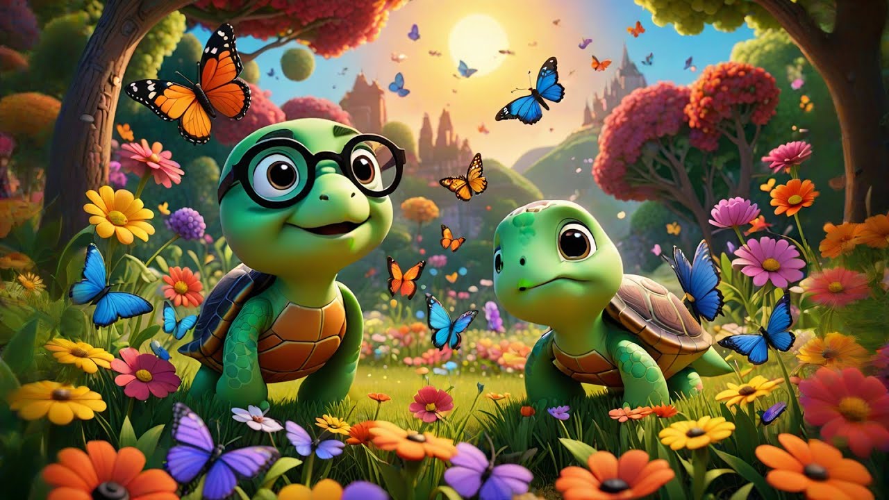 Six Tiny Turtles Tiptoe Slow | Gentle Nursery Rhyme for Kids | Turtle ...