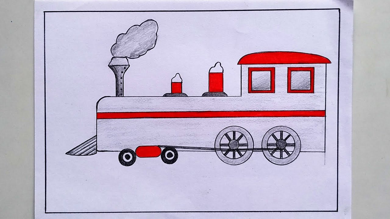 Easy Train Engine Drawing || Easy Drawing Tutorial || Sketches ...