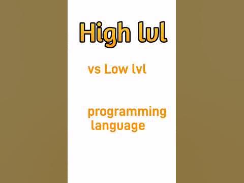 High vs low level programming language - YouTube
