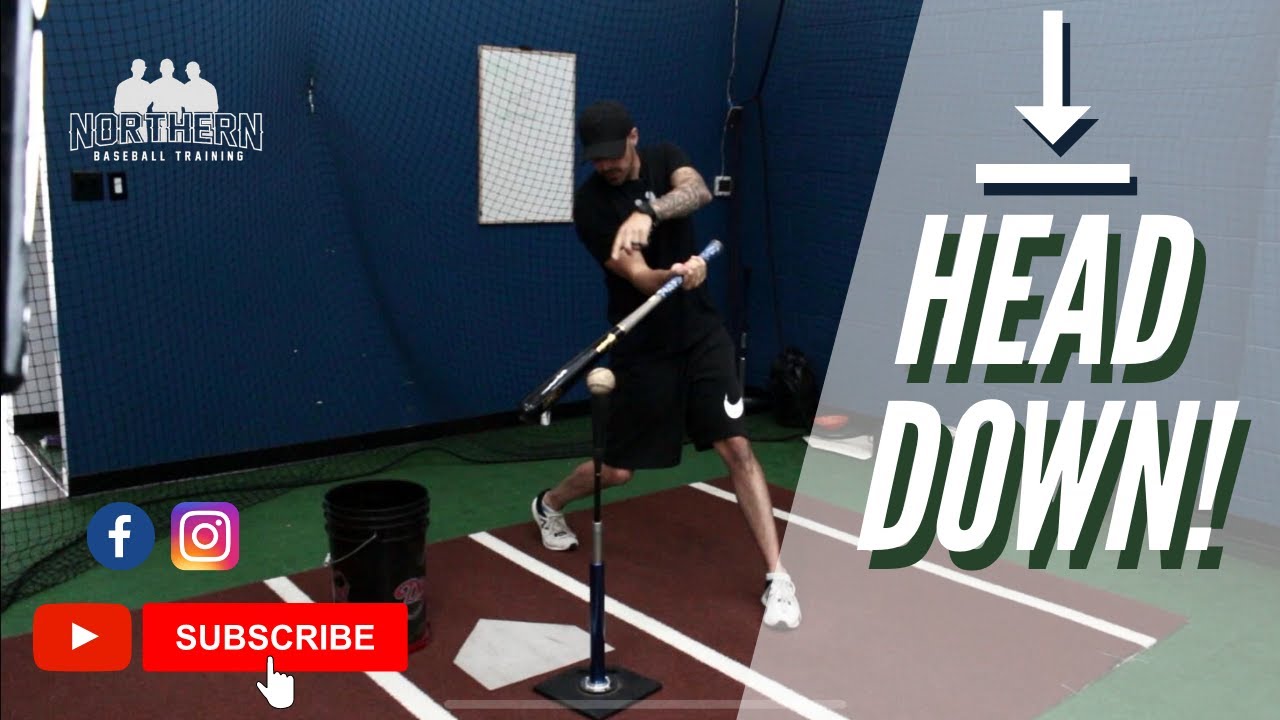 2 Tee Drills To Help Keep Your Head Down - Baseball Hitting Tips - YouTube