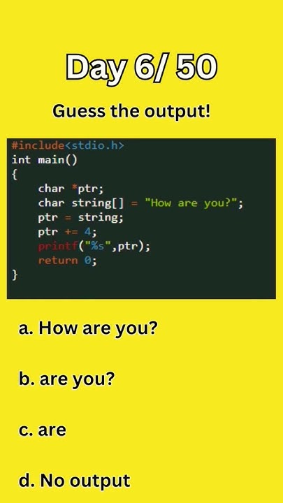 Day 6/50 Guess the output #aptitude #zoho #programming #programming #accenture #mcq #tcs #wipro ...