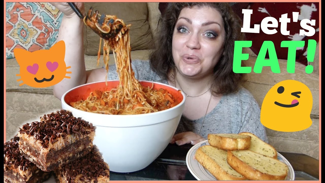 Homemade Spaghetti & Killer Brownie | MUKBANG (Eating Show) - YouTube