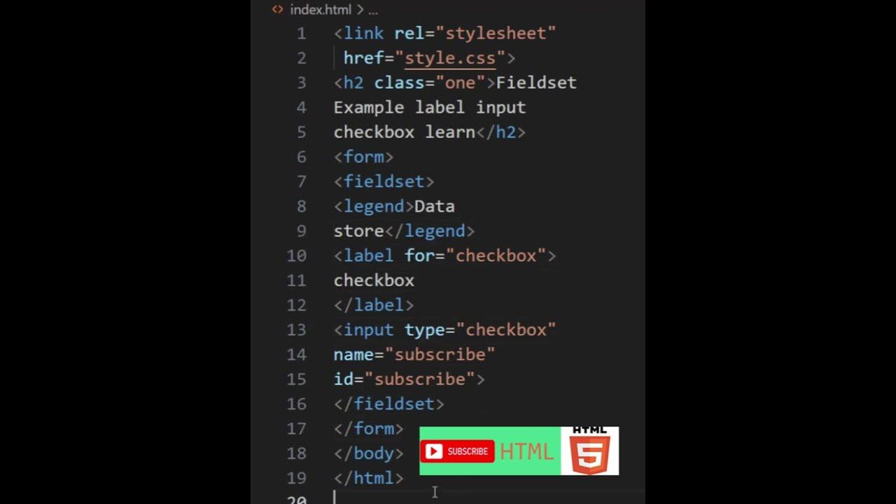 Html Fieldset Label Input Type Checkbox Learn Python Html Htmlcode Coading Coder
