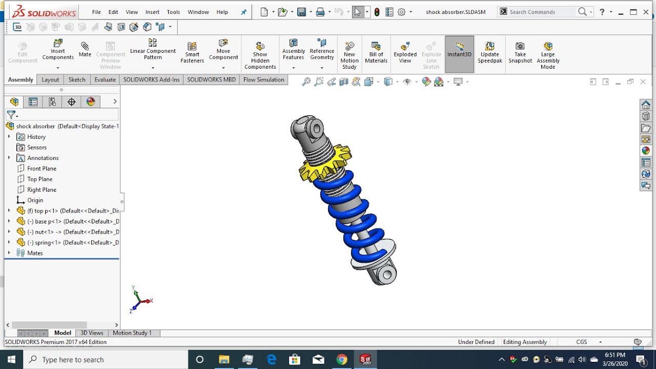 Shock Absorber-DS Solidworks - YouTube