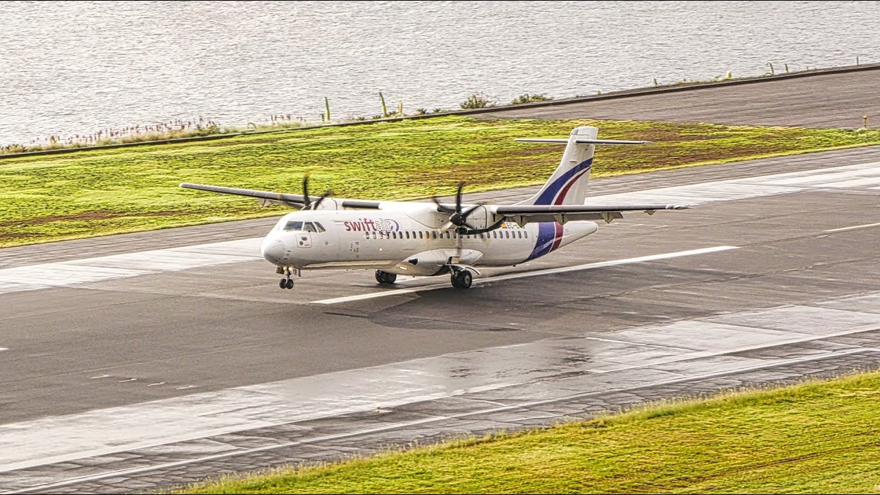 ATR BOUNCING Landing Swiftair ATR 72 500 at Madeira Airport - YouTube