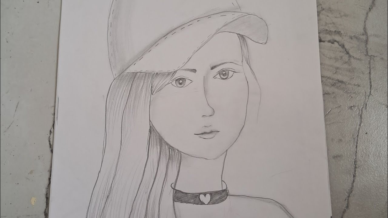 Drawing tutorial || How to draw a girl face with cap || part 1 || - YouTube