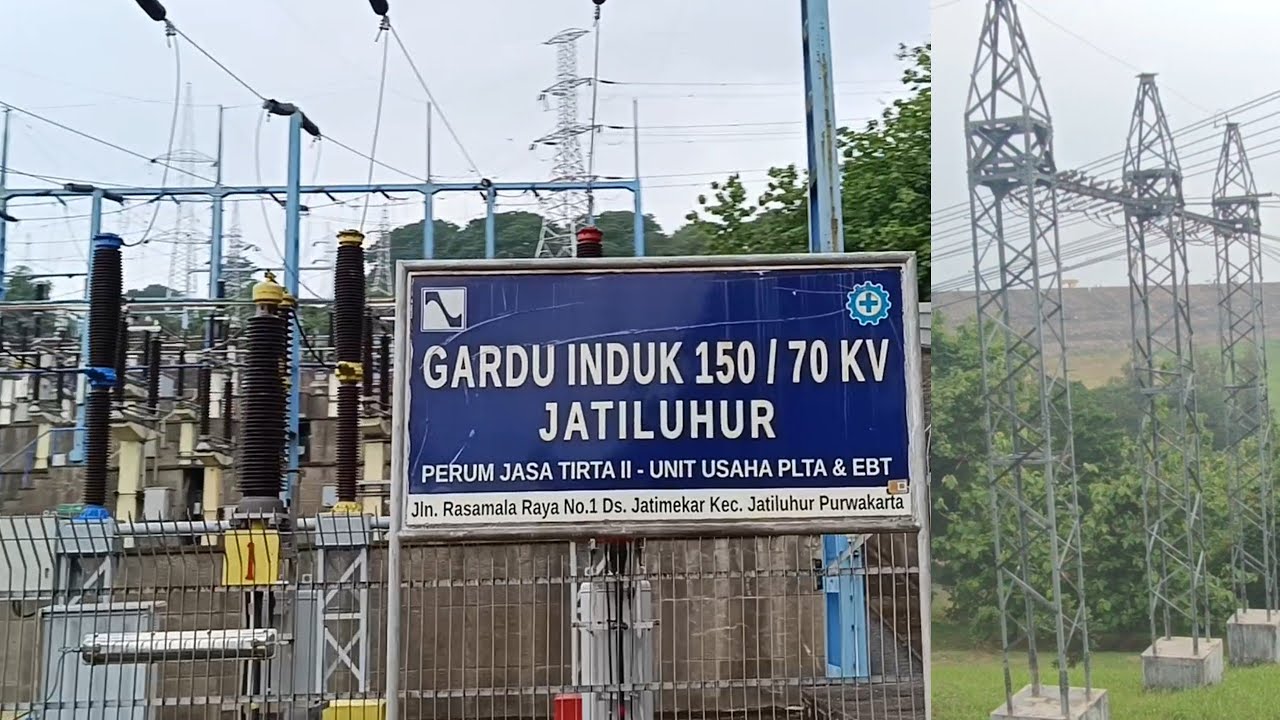 Gardu Induk 150/70KV dan Tower Sutet di sekitar PLTA Jati Luhur ...