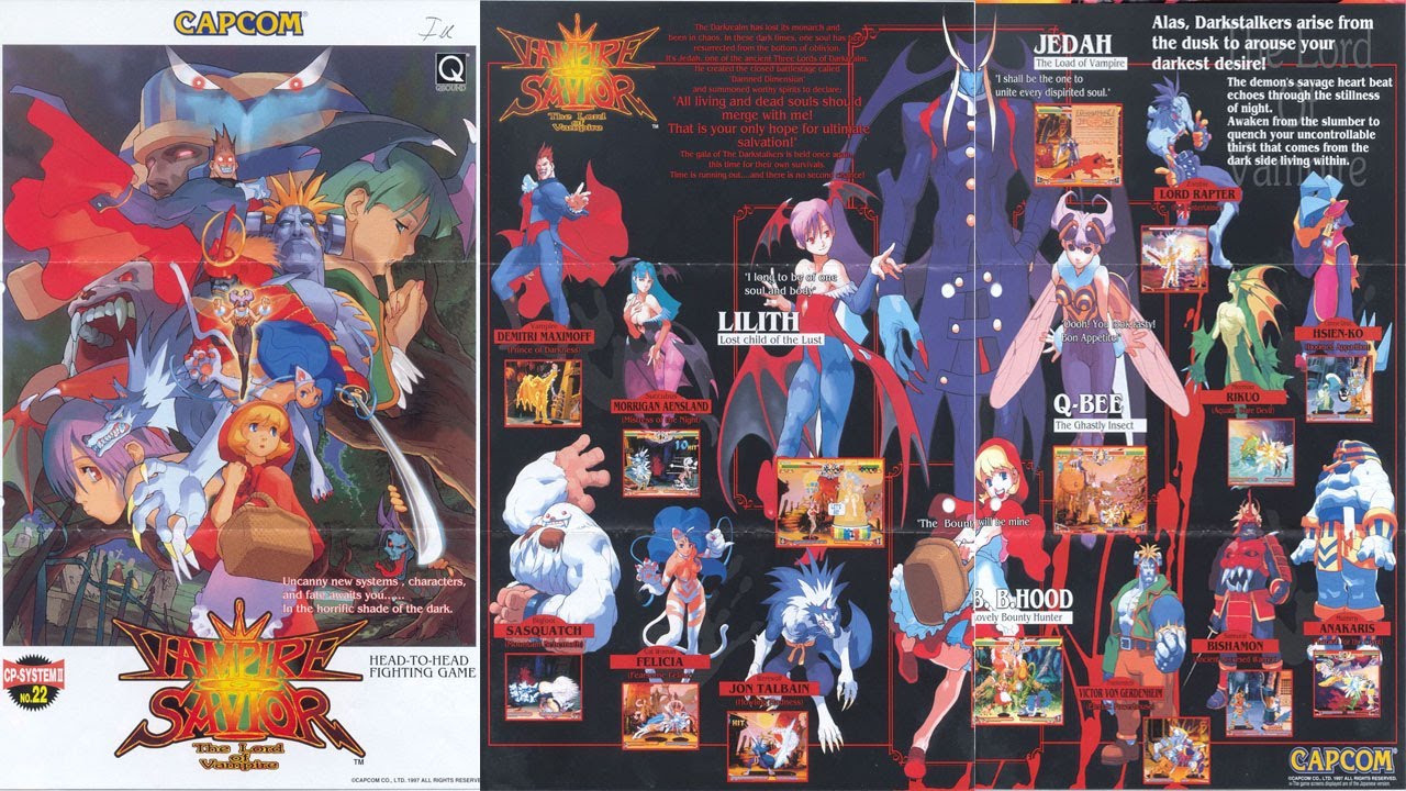 Vampire Savior: The Lord Of Vampire CAPCOM 1997 Classic Arcade Game ...