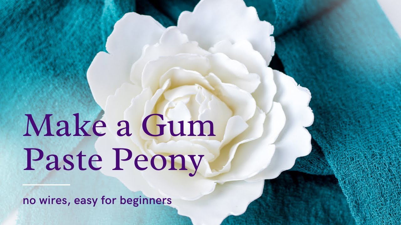 Make an Easy Wireless Gum Paste Peony - YouTube