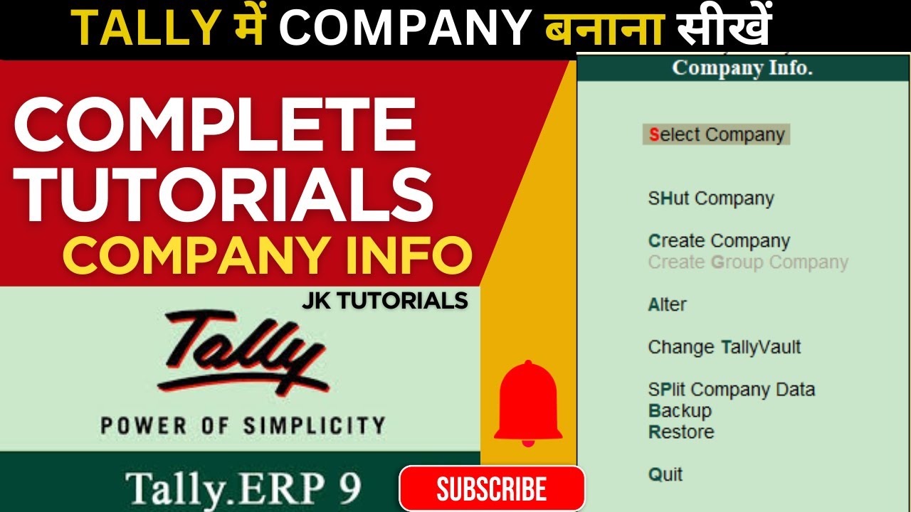 How to Create Company in Tally ERP 9| Basic Tally | Tally Basics For ...