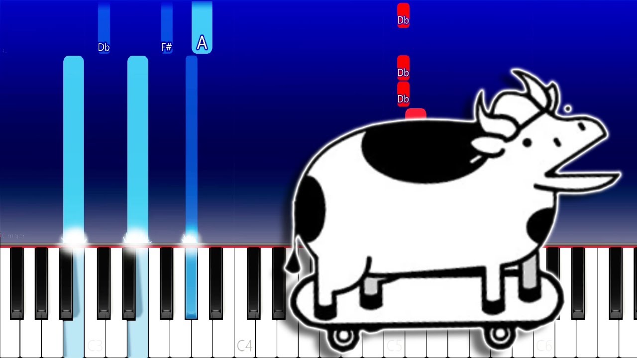 REAL MAN! (asdfmovie skateboarding cow song) (Piano Tutorial) - YouTube