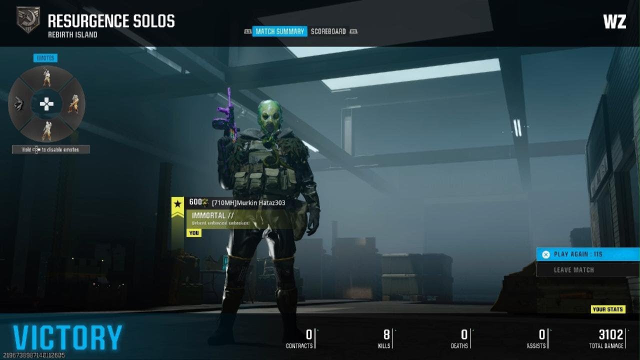 Call of Duty BO6 rebirth island solo victory 8 kills 70th resurgence ...