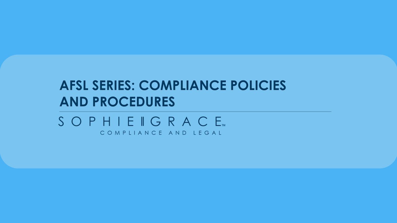 AFSL Compliance Policies and Procedures - YouTube