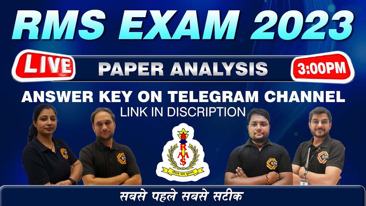 RMS PAPER ANALYSIS | RMS 2023 | RMS Answer Key | RMS Coaching | RAW ...