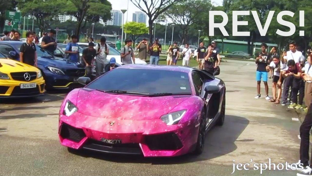 Beautiful GALAXY Wrapped Lamborghini Aventador LOUD Revs! #MeetTheRides ...