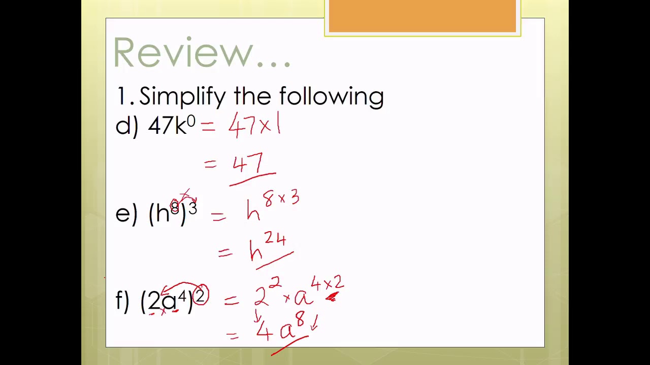 Year 8 - Week 2 - Lesson 3 - Solving Problems Using Index Laws - YouTube
