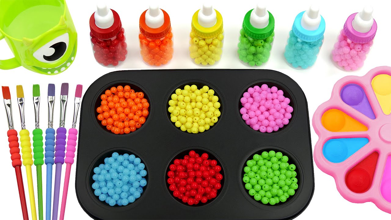 Satisfying Video l How To Make Raimbow Magic Beads FROM Princess Milk ...