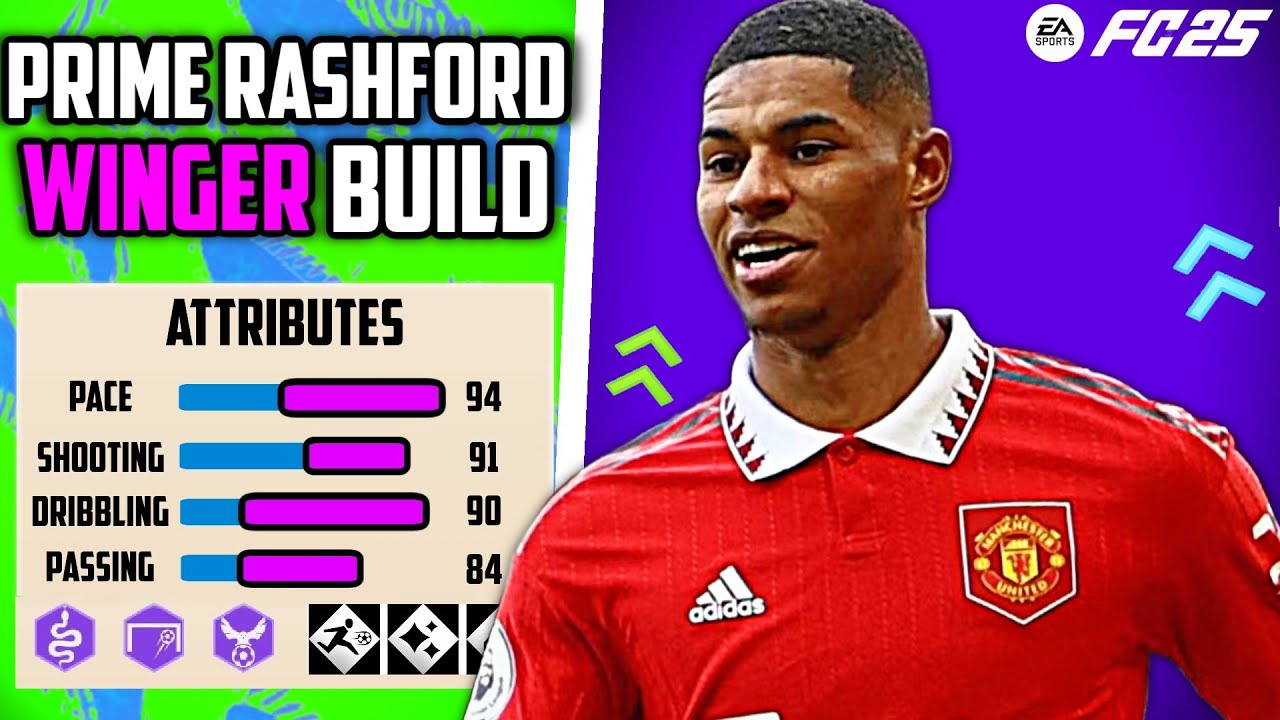 FASTEST SKILLFUL BEST PRIME RASHFORD WINGER BUILD EA FC 25 Pro Clubs ...