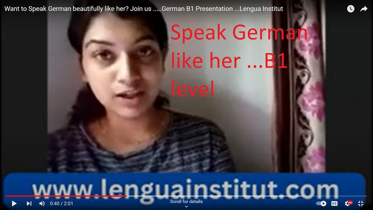 Want to Speak German beautifully like her? Join us .....German B1 ...