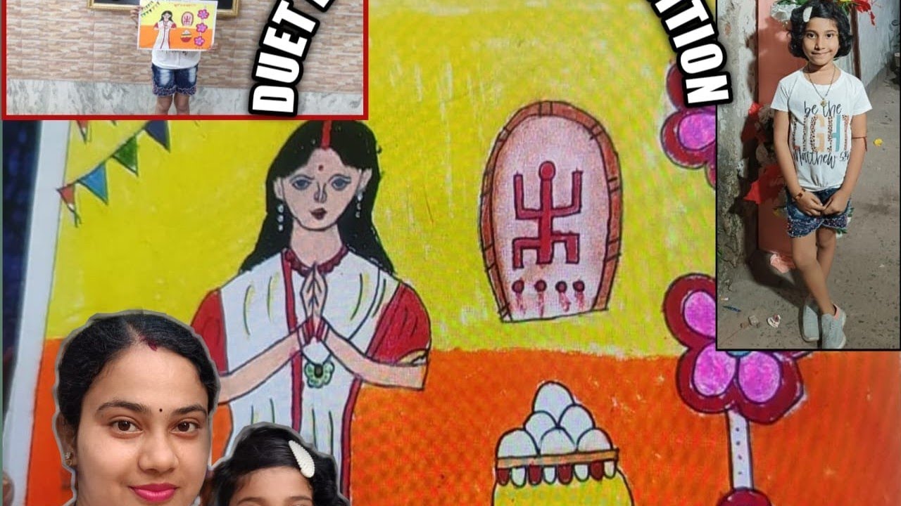 Mother child duet drawing competition - YouTube