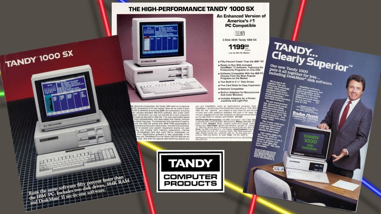 Tandy 1000SX Overview and Demonstration - YouTube