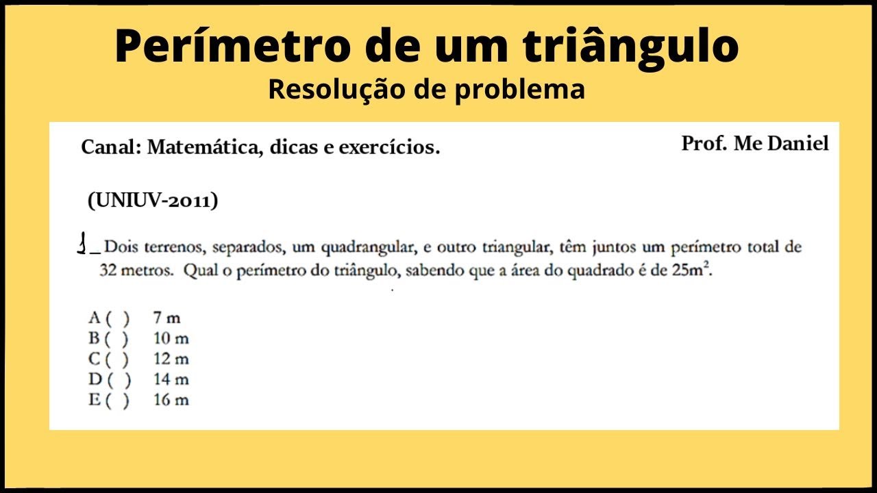 perímetro do triângulo | Resolução de problema - YouTube
