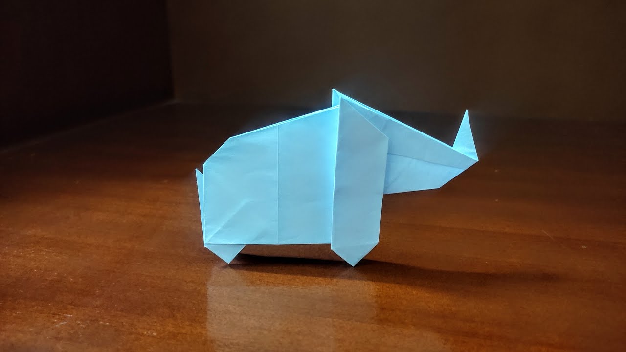 Origami Rhino Easy - How To Make An Origami Rhino - Easy Origami - YouTube