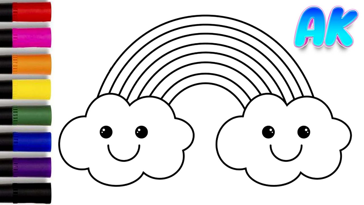 How to Draw a Heart, Rainbow | rainbow printing drawing for beginner ...