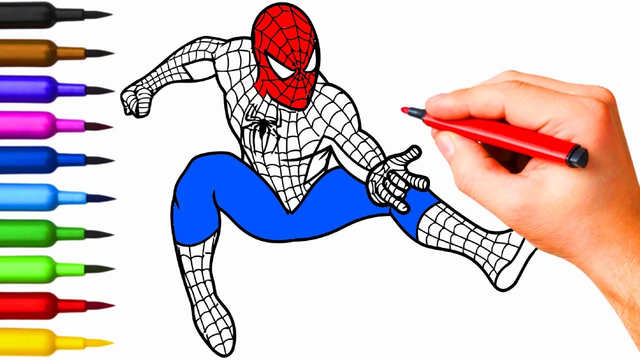 How To Color Spider Man | Classic Spidermen Coloring - YouTube