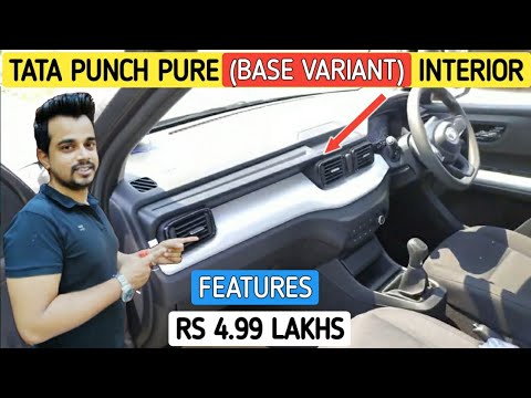 Tata Punch PURE VARIANT (Base Variant) INTERIOR Detailed Review | TATA ...