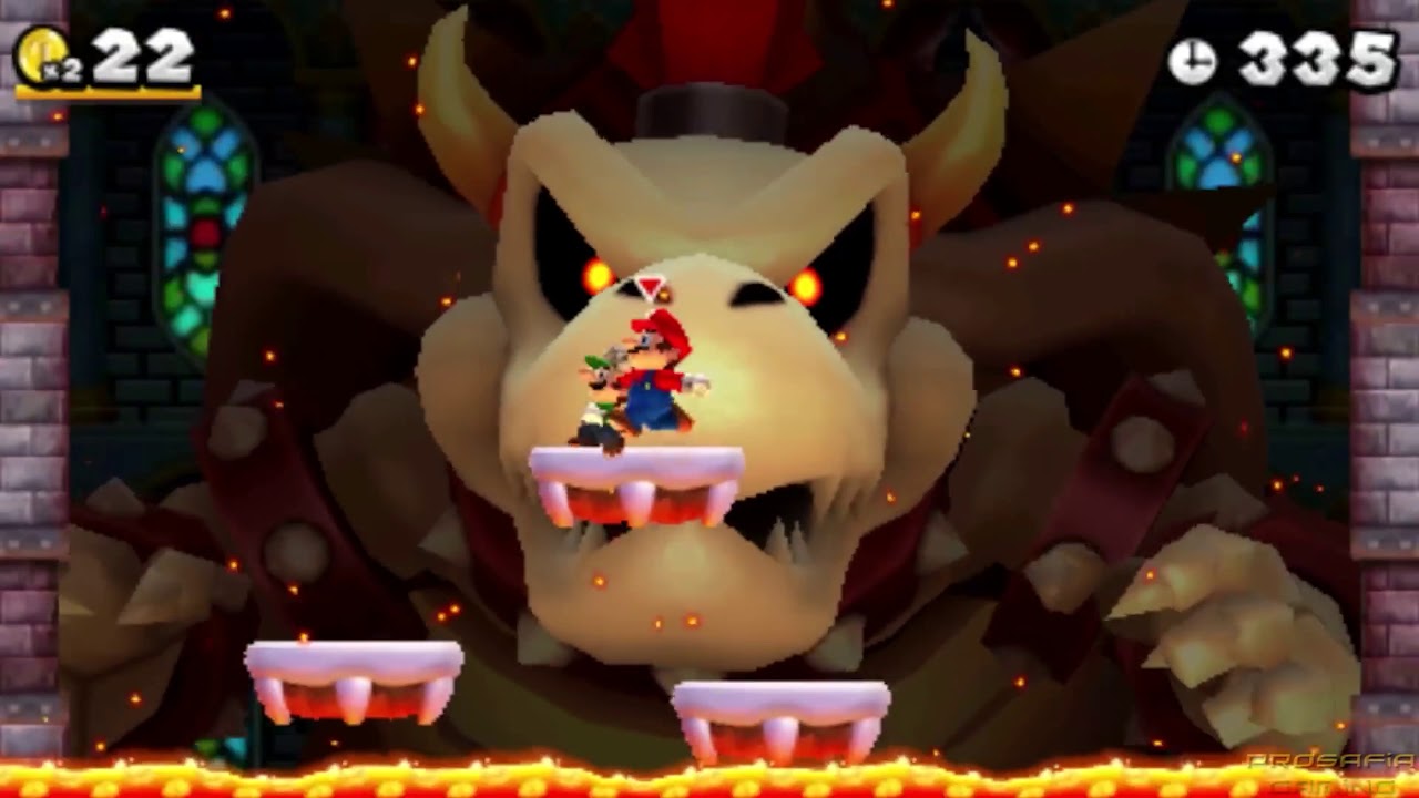 New Super Mario Brothers Wii & 2 - Giant Bowser Battle (SNES Remix ...