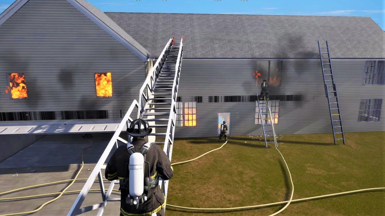 Into The Flames Ladder Operations At A Huge House Fire - YouTube