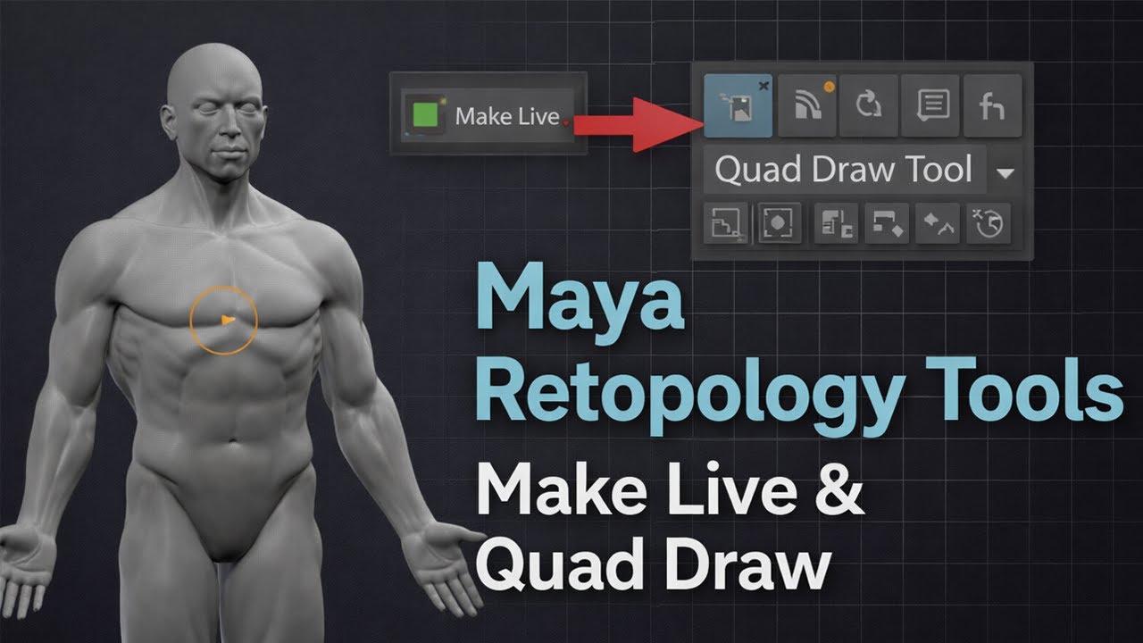 Maya Retopology Tools Explained – Make Live & Quad Draw Basics - YouTube