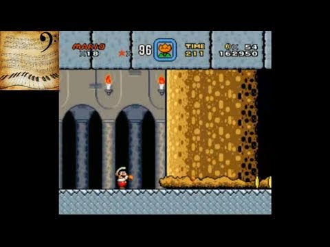 Super Mario World - Dungeon - Piano Sheet Music (playable) - YouTube
