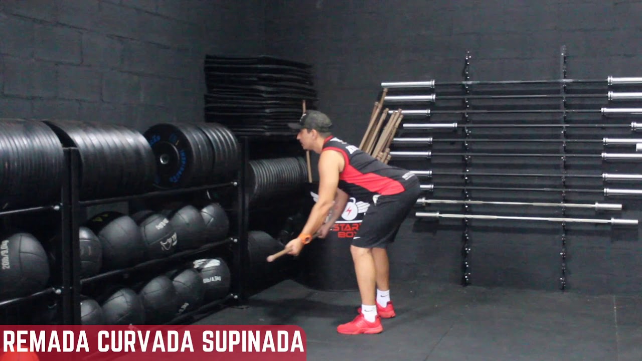 Remada curvada supinada - YouTube