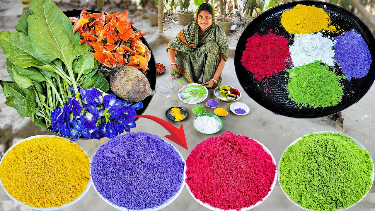 ফুল শাকসবজি দিয়ে সহজেই তৈরি করে নিন দোলের রং বা আবির | Homemade Holi ...