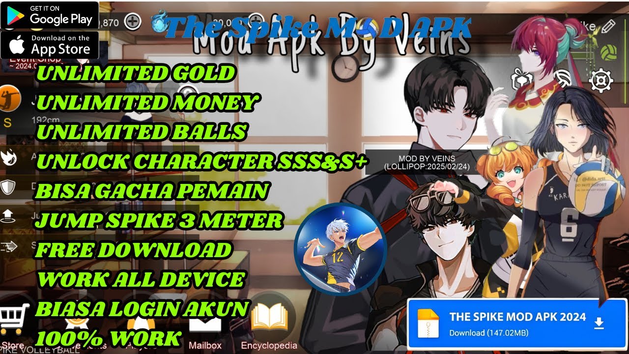 THE SPIKE VOLLEYBALL MOD APK || UPDATE || THE SPIKE MOD APK # ...