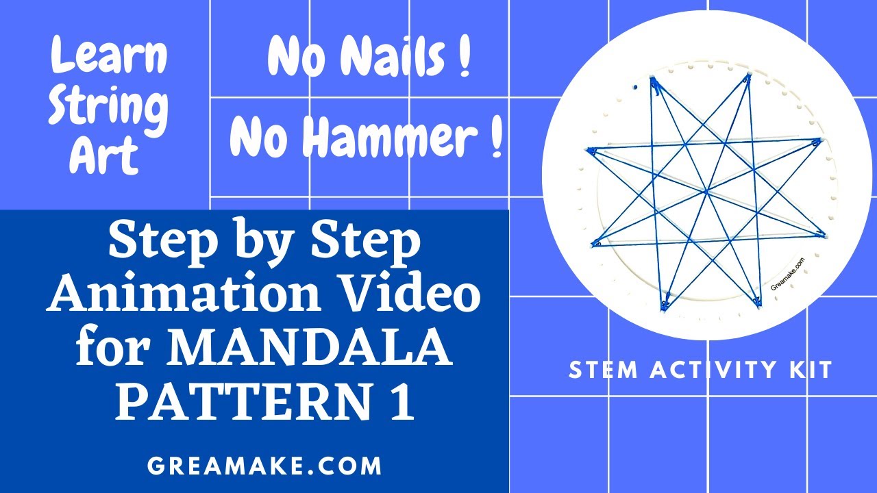 Animation Tutorial DIY MANDALA PATTERN 1 GreaMake String Art without ...