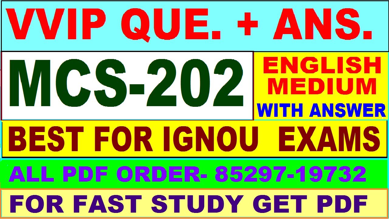 MCS 202 important questions with answer| mcs 202 Previous Year Question ...