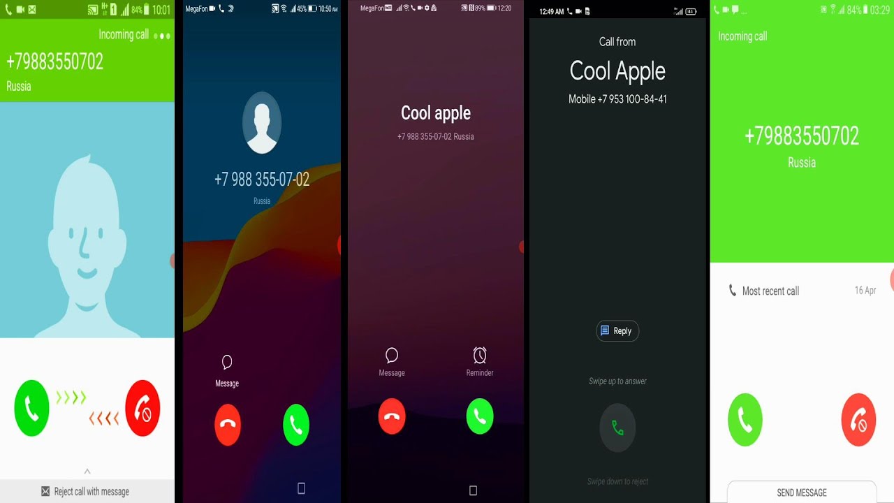 5 Phones screen recording/ Incoming call/ Various ringtones - YouTube