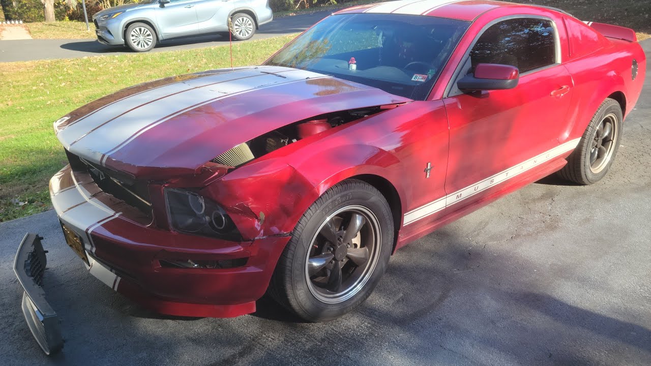 Deer Crash Mustang 2005-2009 Mustang S197 fix - YouTube