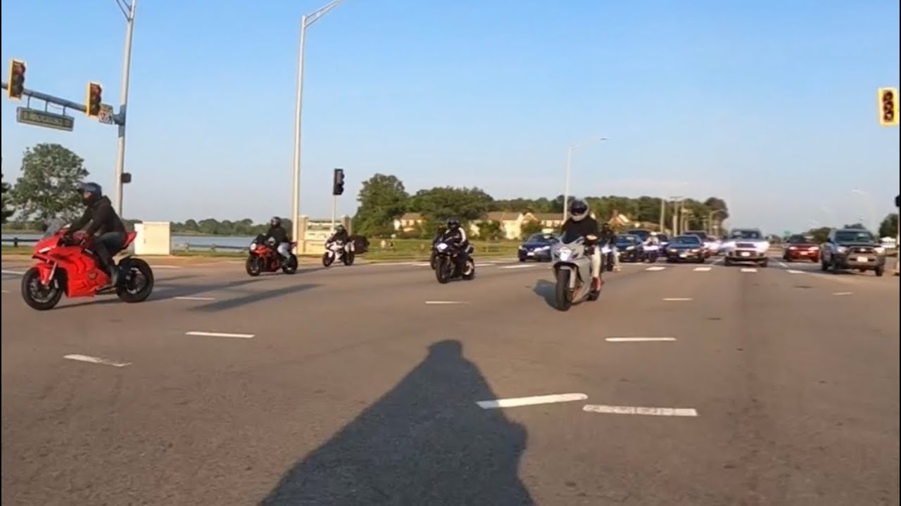 Busa Says bye bye on highway ride with Yamaha R1,Ducati V4,Gsxr 1000 ...