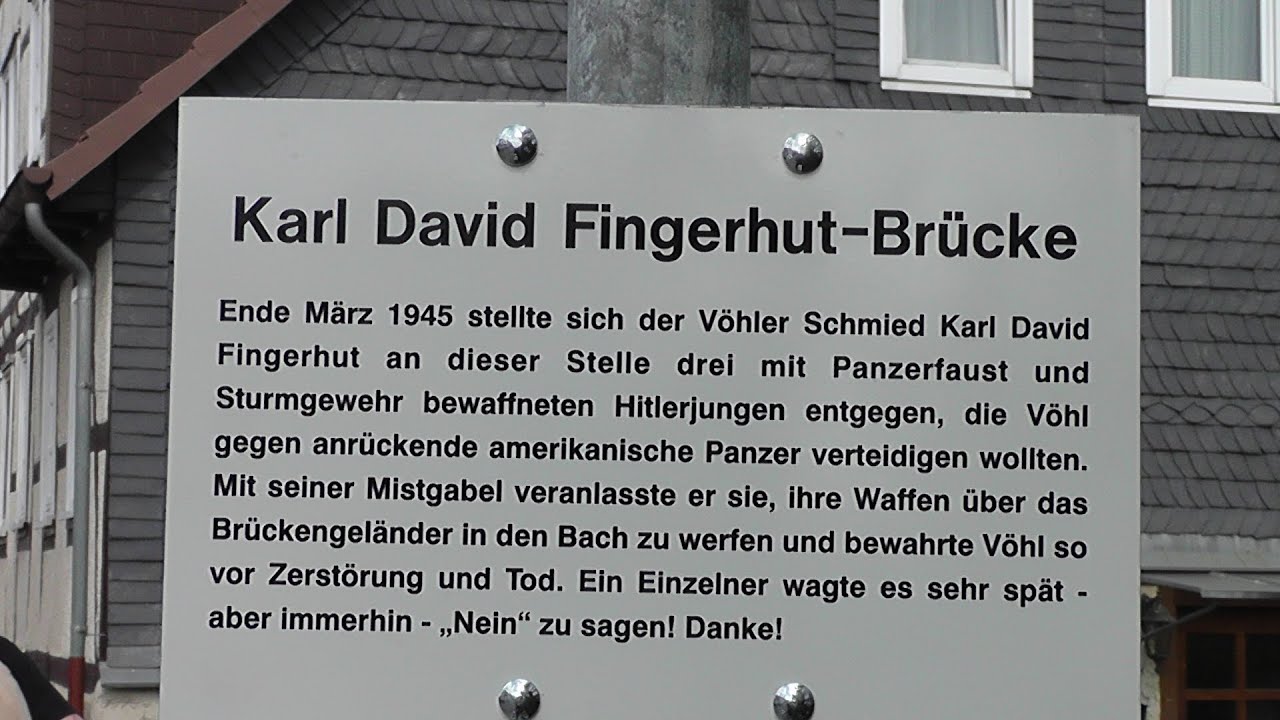 Vöhl Ehrung von Karl David Fingerhut - YouTube