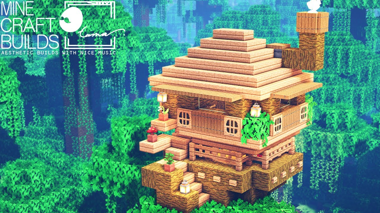 ⚒ Minecraft: 🌳 Small Jungle Survival House Tutorial 🏡【Cute & Easy House ...